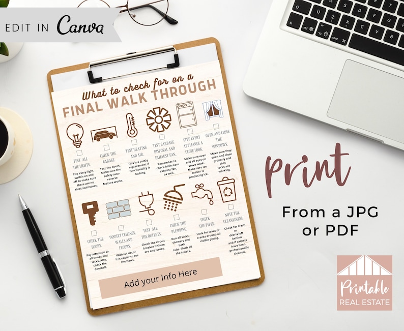 Buyer Final Walk Through Checklist, Real Estate Home Feature Checklist ...