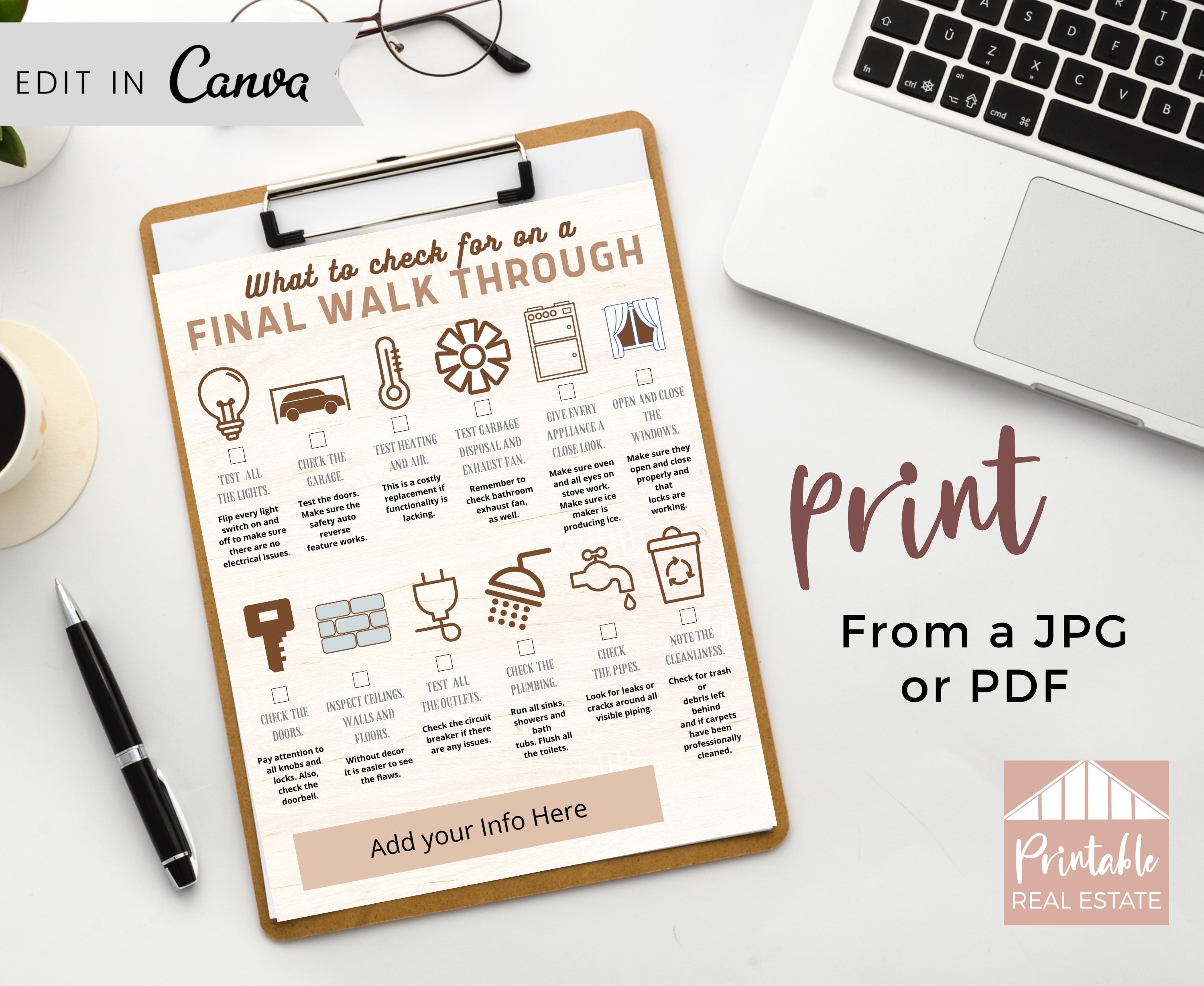 Buyer Final Walk Through Checklist, Real Estate Home Feature Checklist ...