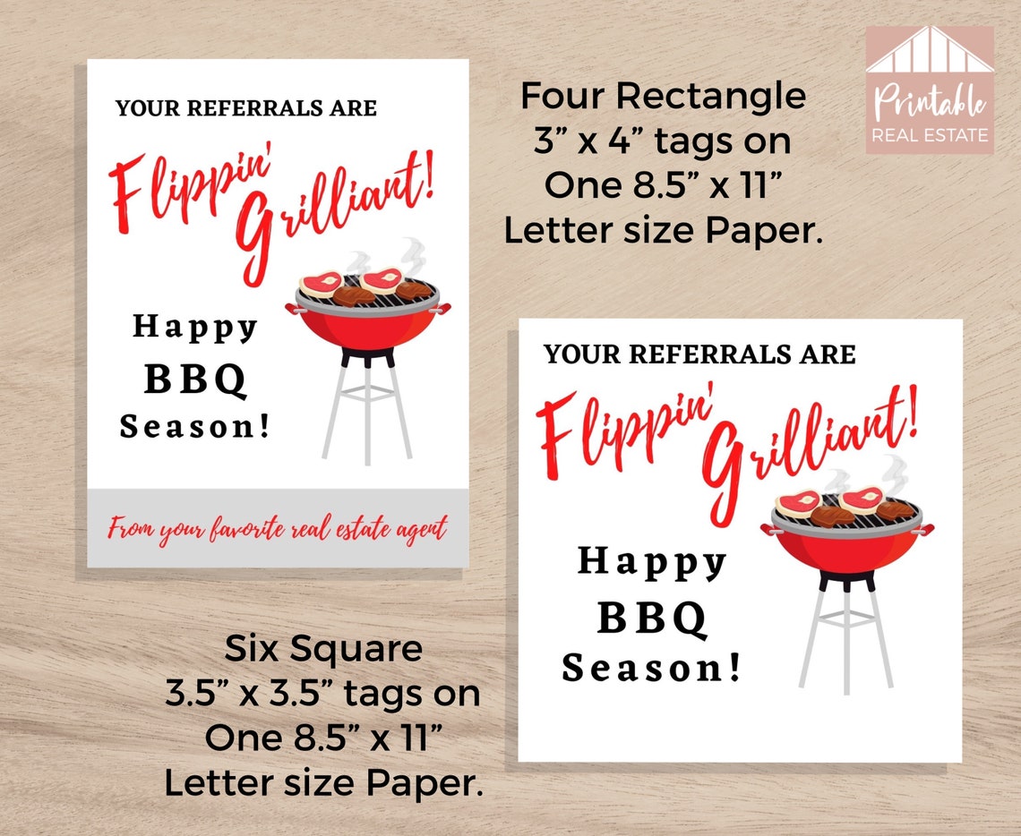 Pop by Tags for Summer Grilling, Real Estate Gift Tag, BBQ Pop By, Pop ...