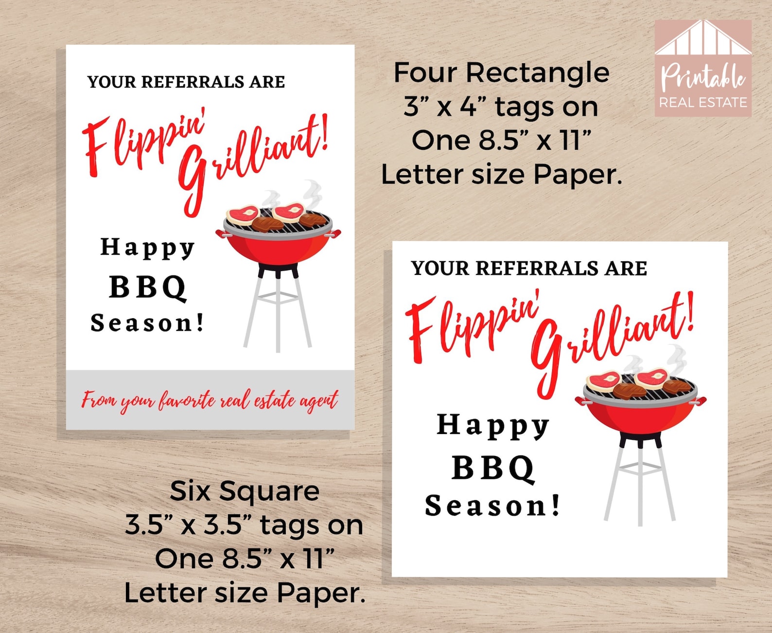 Pop by Tags for Summer Grilling, Real Estate Gift Tag, BBQ Pop By, Pop ...