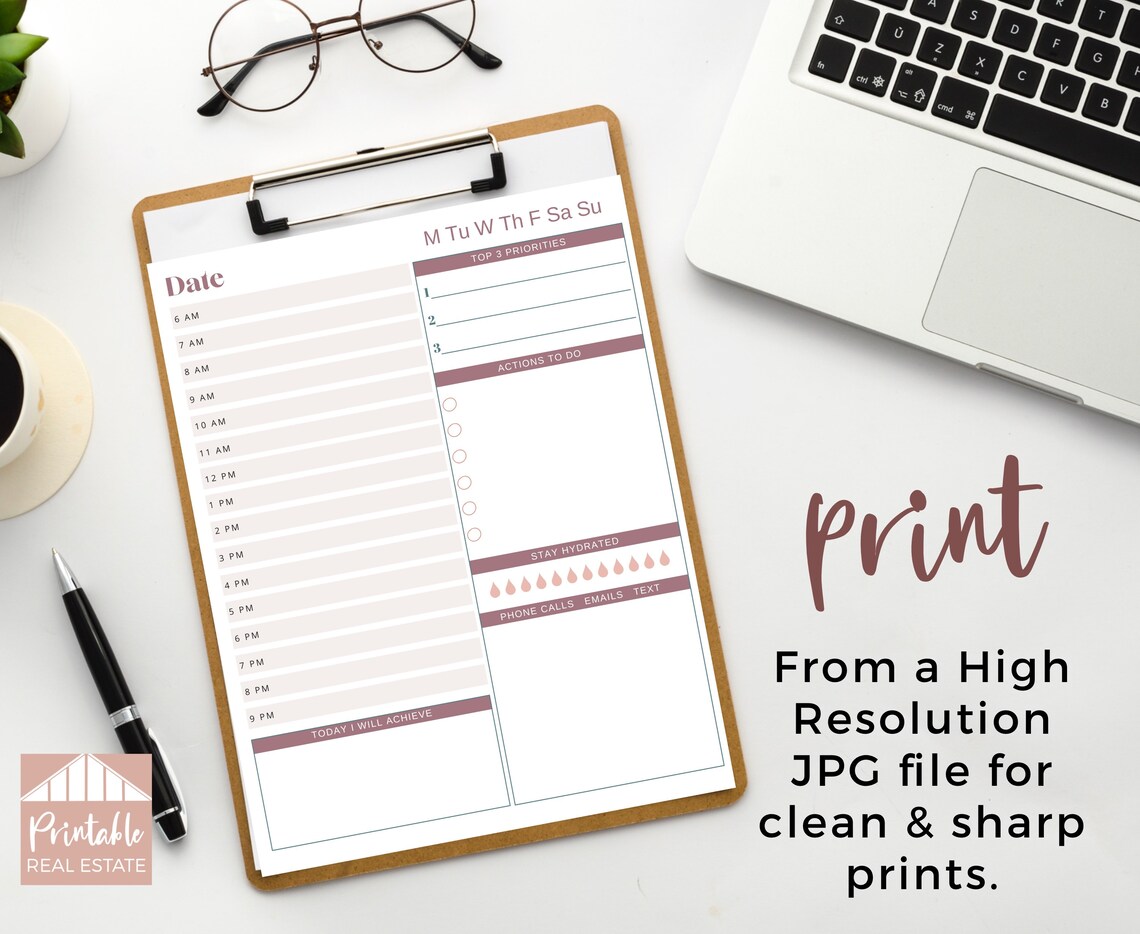 Real Estate Daily Planner, Realtor Planner Real Estate Planning, Real ...