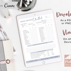 House Hunting Checklist, Real Estate Home Touring Checklist, Real ...
