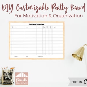 Editable Real Estate Transaction Board, Real Estate Custom Sales White ...