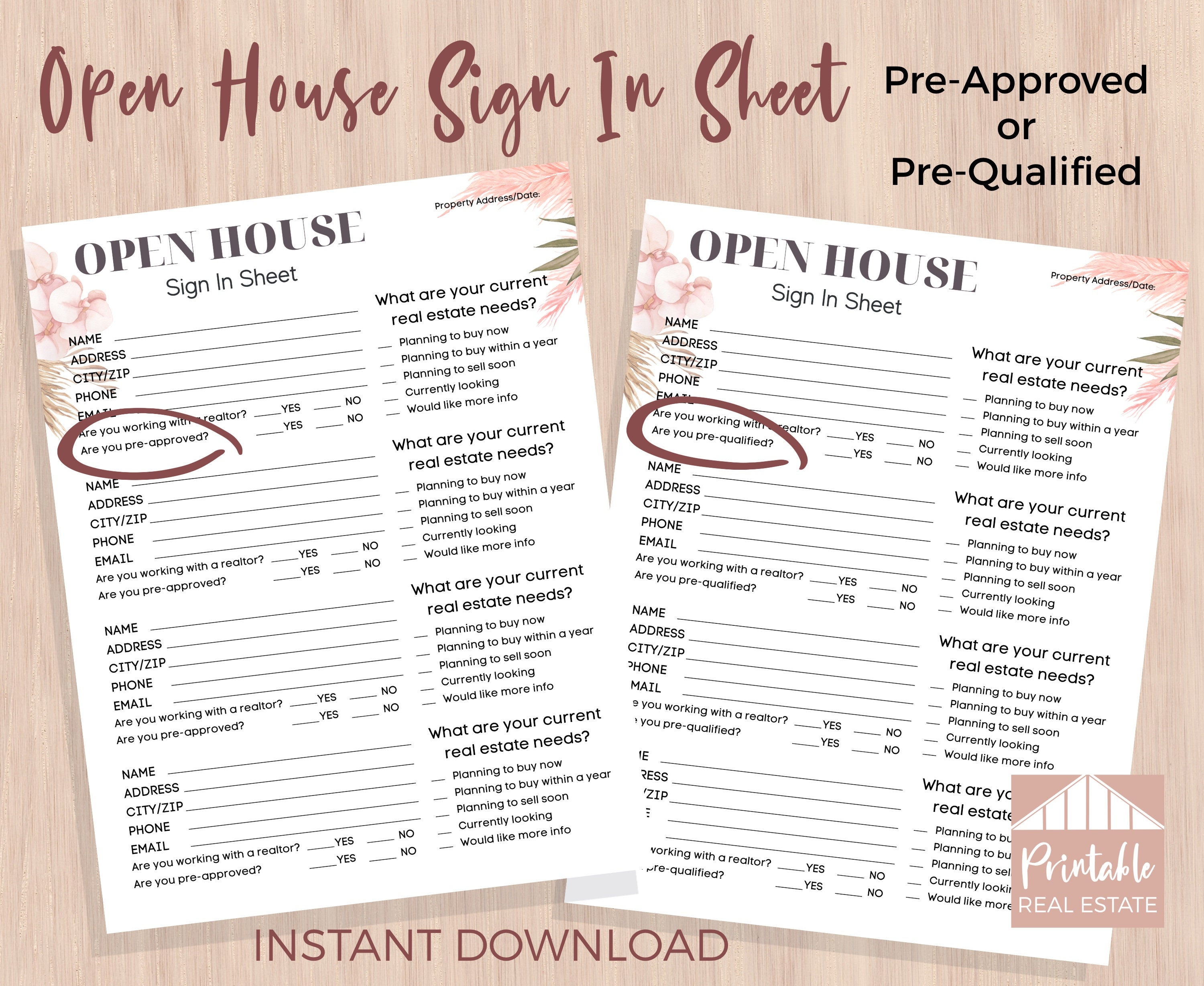 Open House Sign Printable & Open House Sign in Sheet Printable Set ...