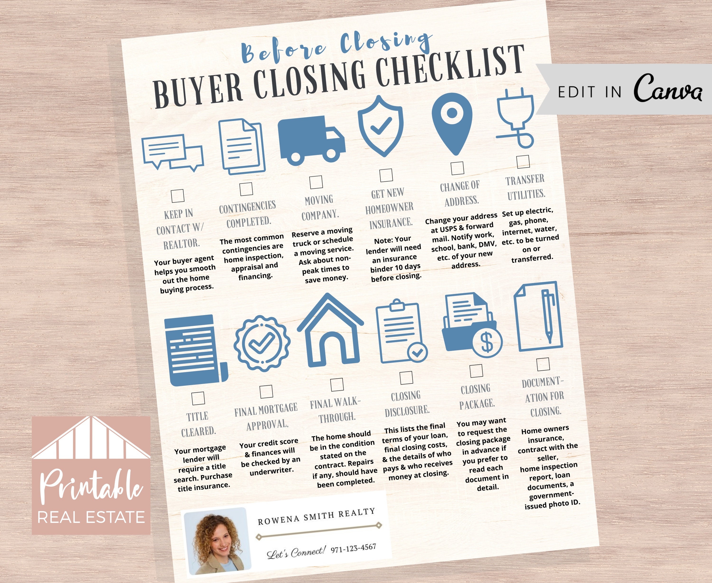 Real Estate Home Buyer Closing Checklist, Real Estate Buyer's ...
