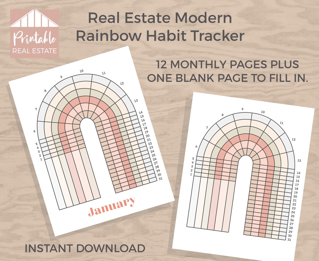Real Estate Planner Printable Habit Tracker Download, Realtor Planner ...