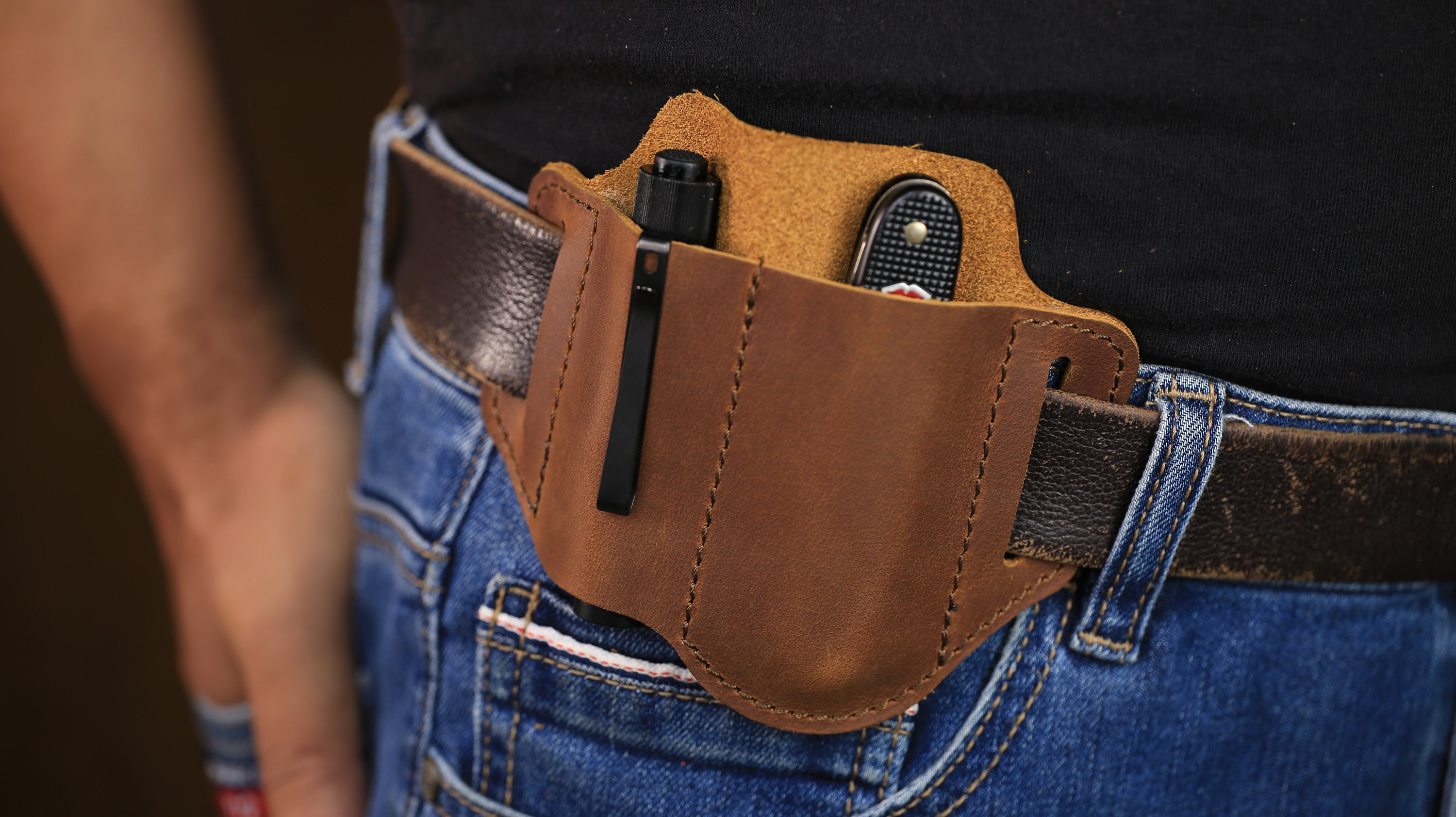 Leather Sheath EDC Organizer Sleeve Belt Loop Pouch for - Etsy