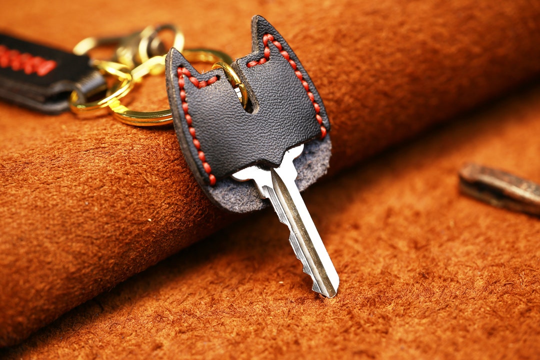 Leather Key Cap Leather Bat for Men Key Covers Keychain Holder ...