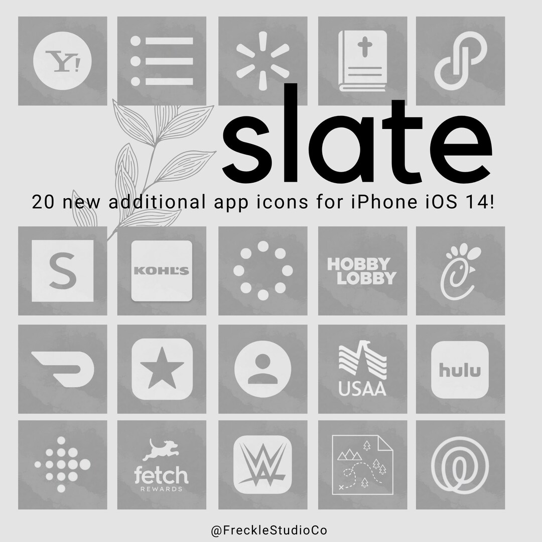 Slate Minimal App Icons for iPhone Ios 14 20 NEW Additional - Etsy