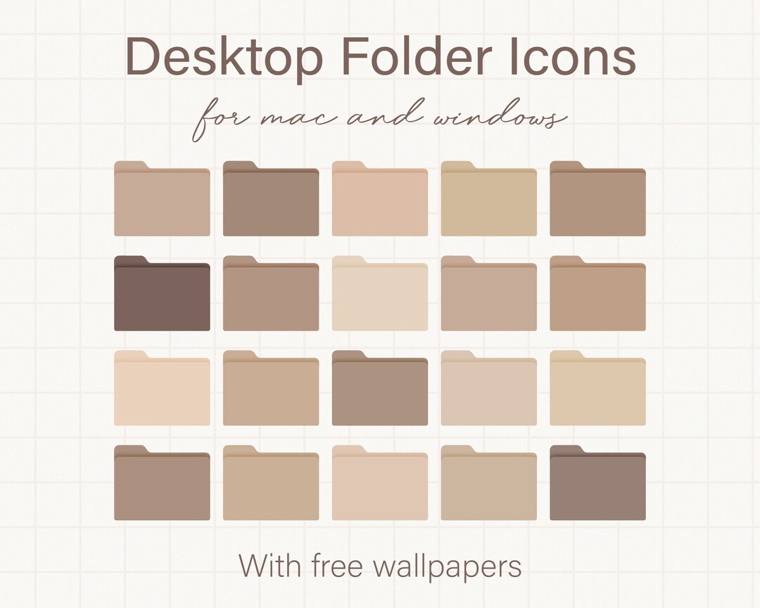 Natural Brown Desktop Folder Icon for Mac and Windows, Folder Organizer ...