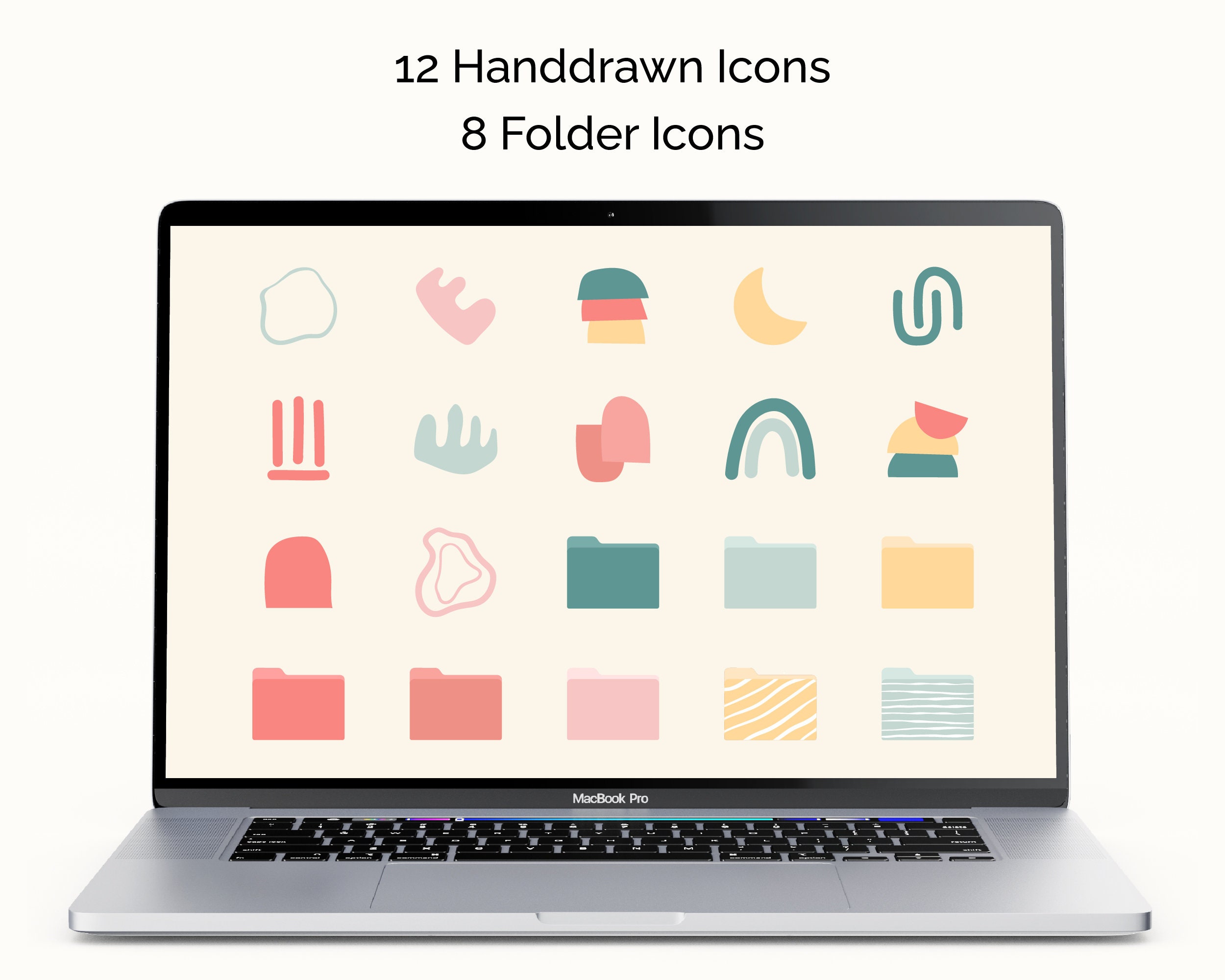 Boho Desktop Folder Icons for Mac Windows, Aesthetic Folder Icons ...