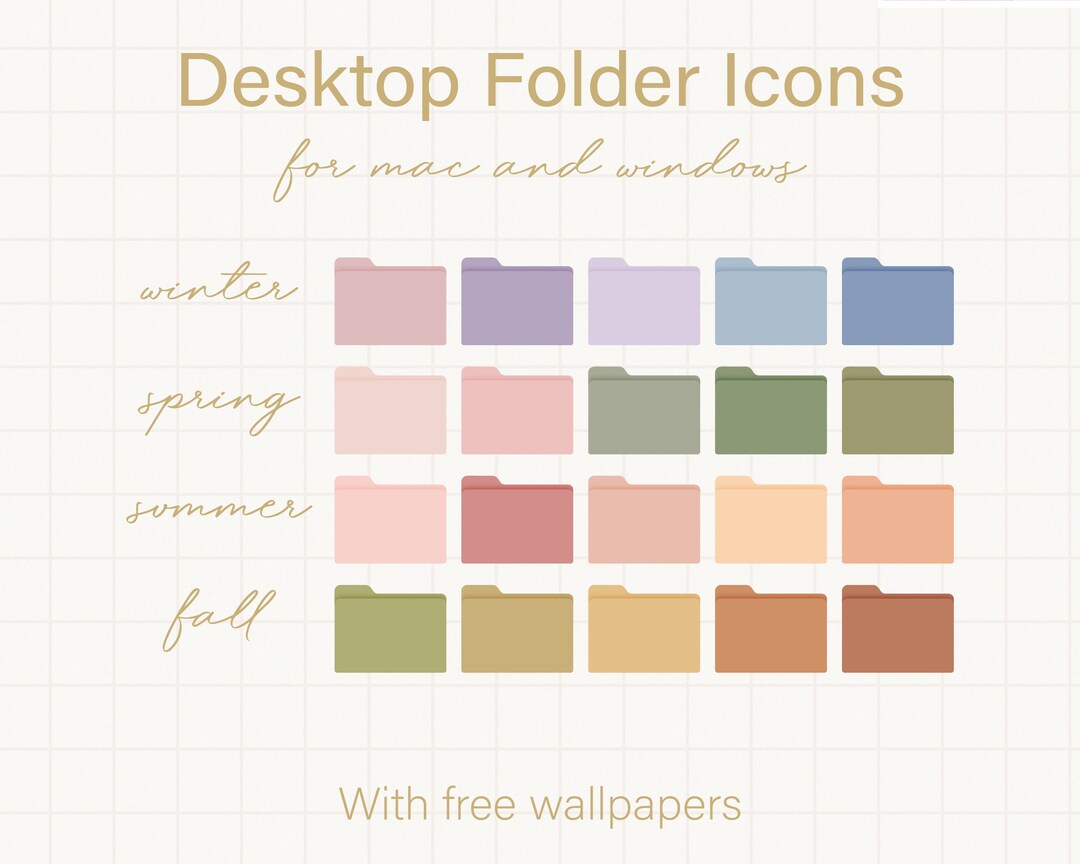 Seasonal Desktop Folder Icons, Mac Desktop Folder Icons, Desktop ...