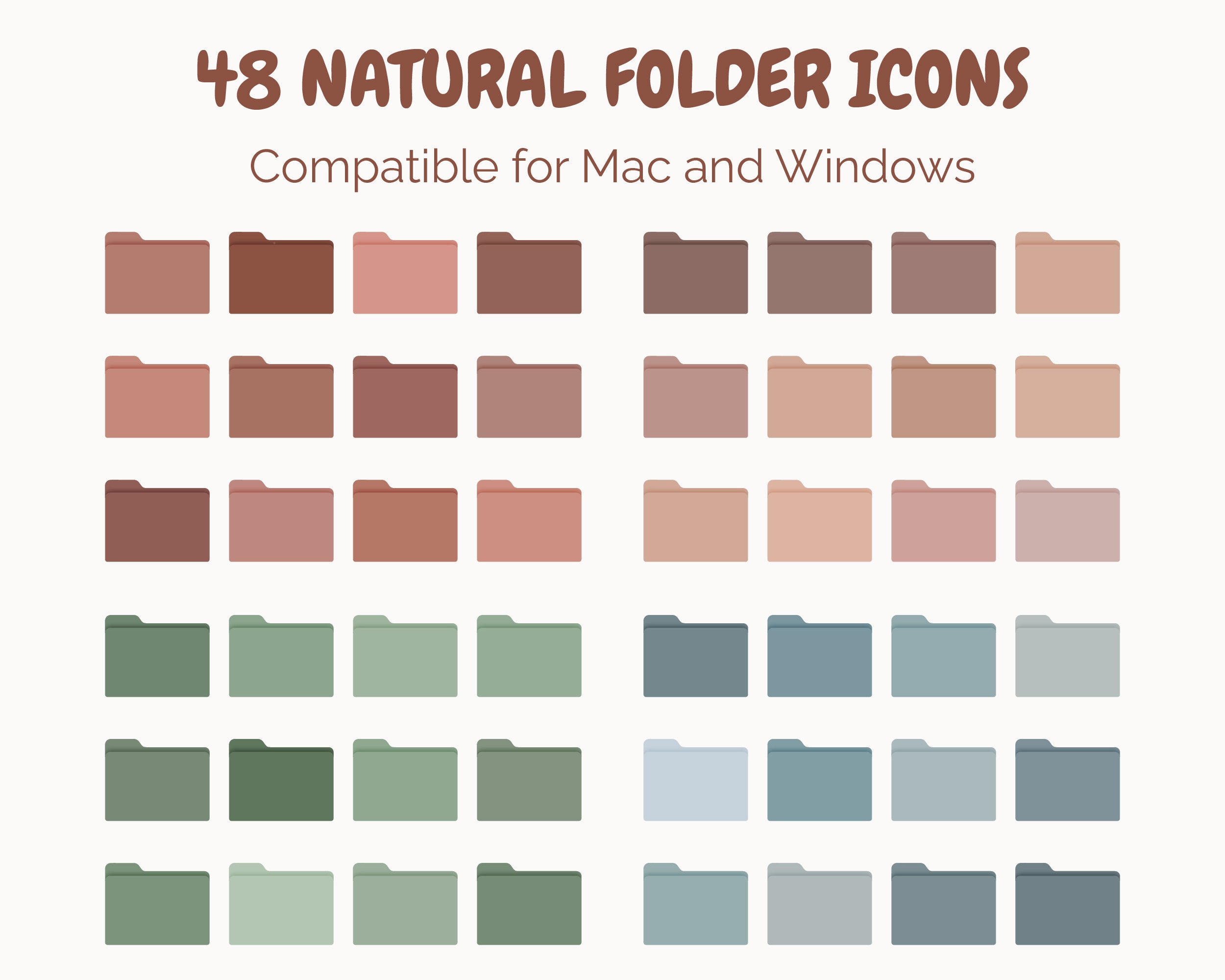 Natural Desktop Folder Icons, Desktop Icons for Mac and Windows ...