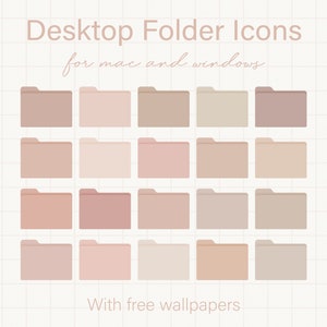 Natural Beige Desktop Folder Icon for Mac and Windows, Mac Desktop ...