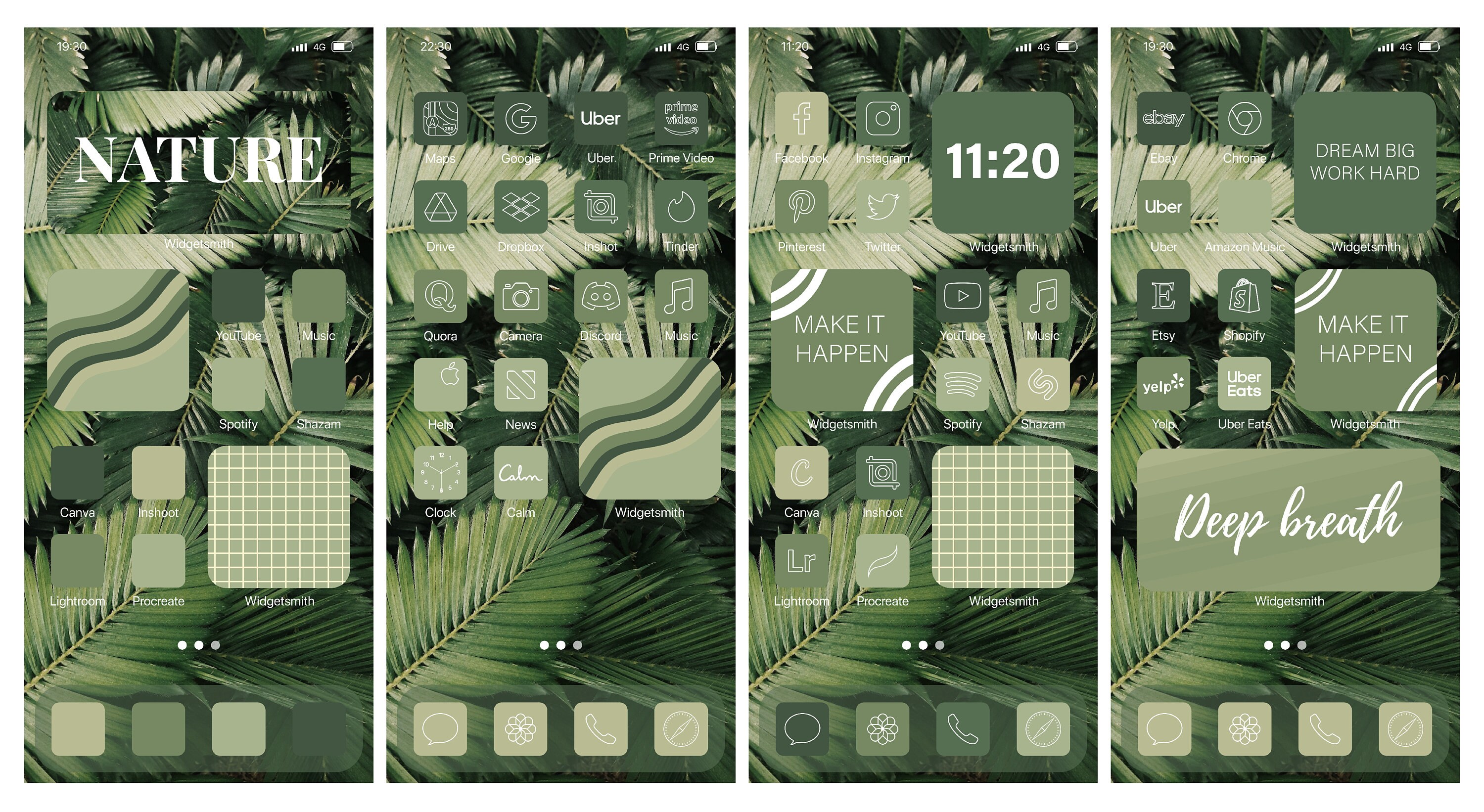 Green IOS 14 App Icon Pack, IOS 14 Icons, Natural App Icon, Aesthetic ...