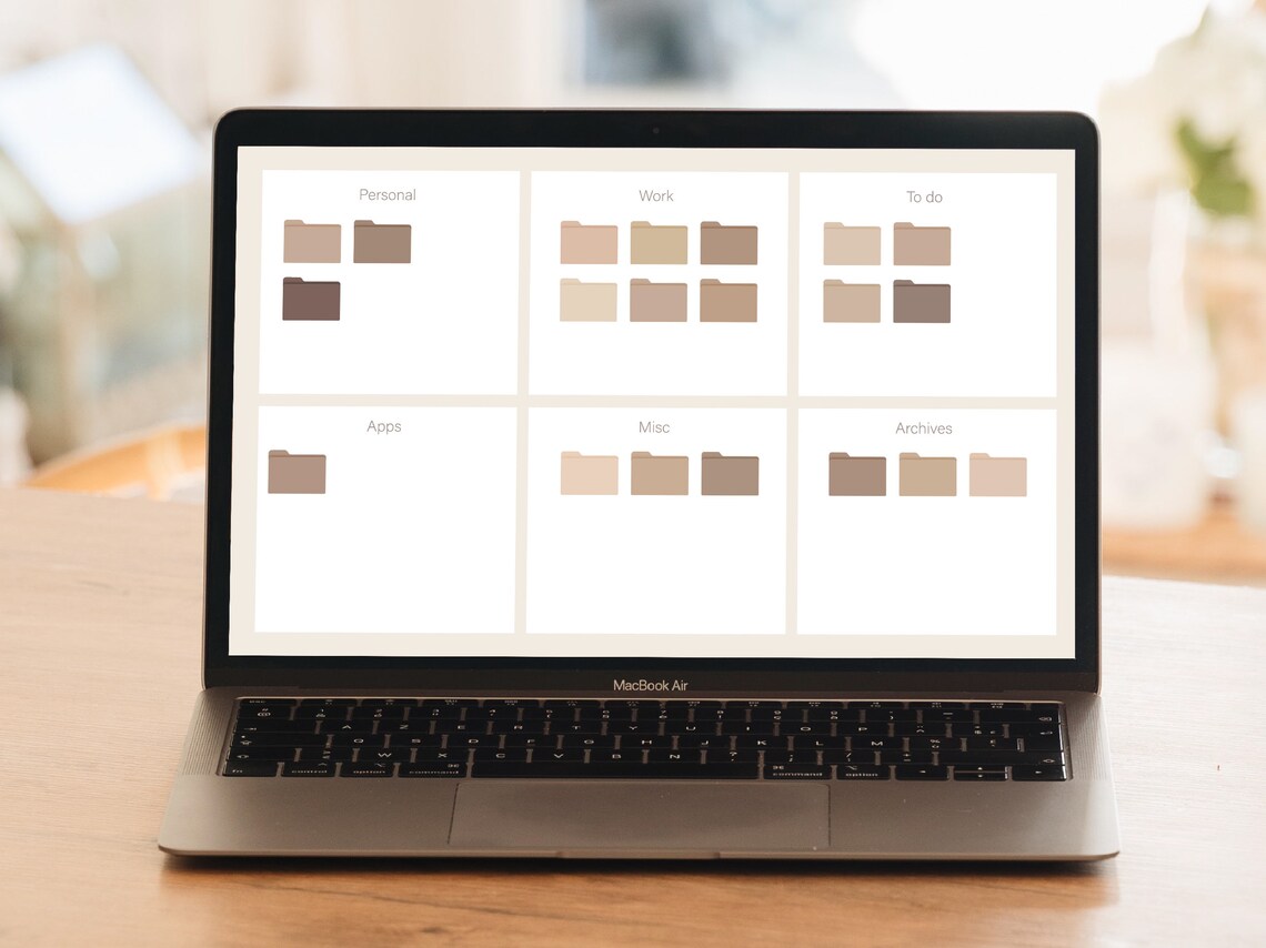 Natural Brown Desktop Folder Icon for Mac and Windows, Folder Organizer ...