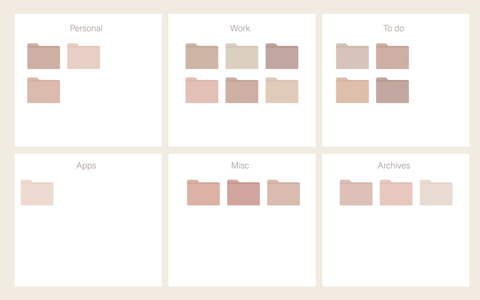 Natural Beige Desktop Folder Icon for Mac and Windows Mac - Etsy