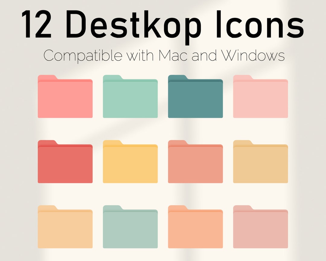 Vibrant Desktop Folder Icon for Mac and Windows, Bright Colorful Mac ...