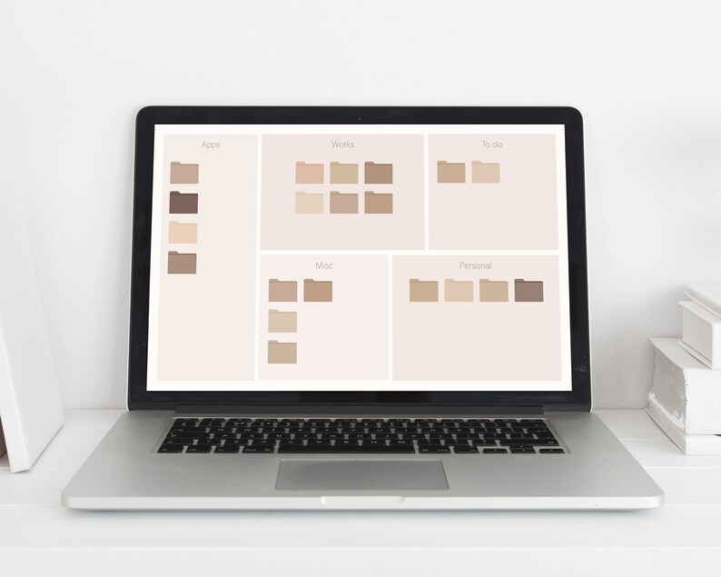 Natural Brown Desktop Folder Icon for Mac and Windows, Folder Organizer ...
