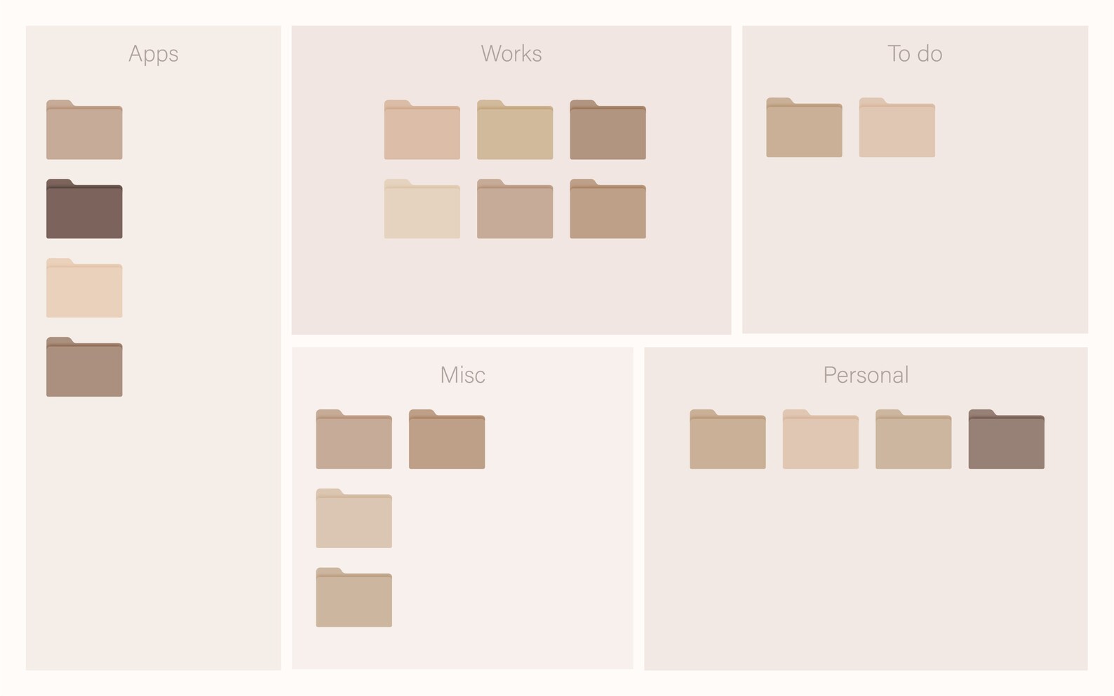 Natural Brown Desktop Folder Icon for Mac and Windows, Folder Organizer ...