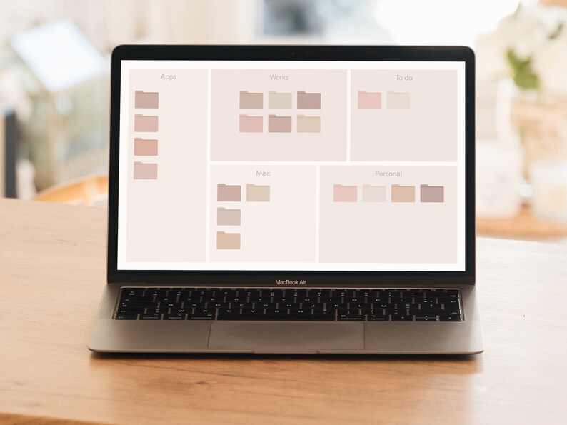 Natural Beige Desktop Folder Icon for Mac and Windows Mac - Etsy