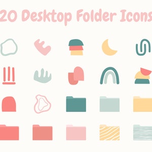 Boho Desktop Folder Icons for Mac Windows, Aesthetic Folder Icons ...