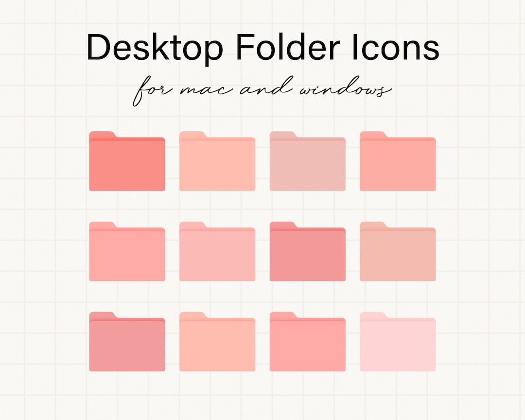 Blush Pink Desktop Folder Icon for Mac and Windows, Mac Folder ...