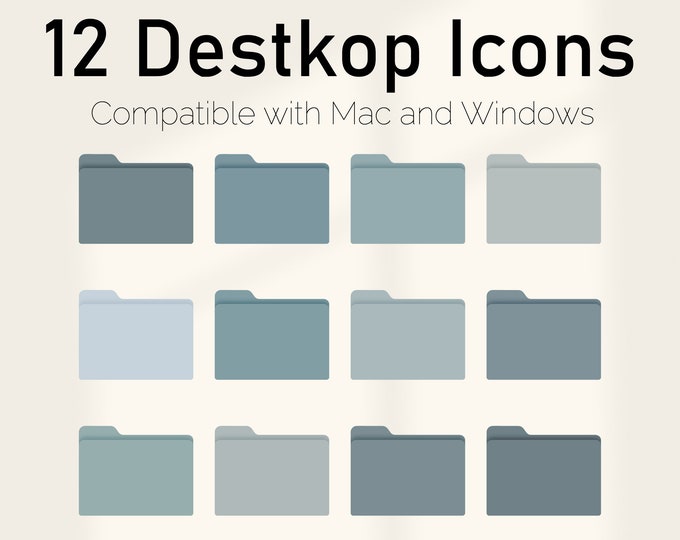Blue Desktop Folder Icon for Mac and Windows, Folder Icon, Mac Icon ...