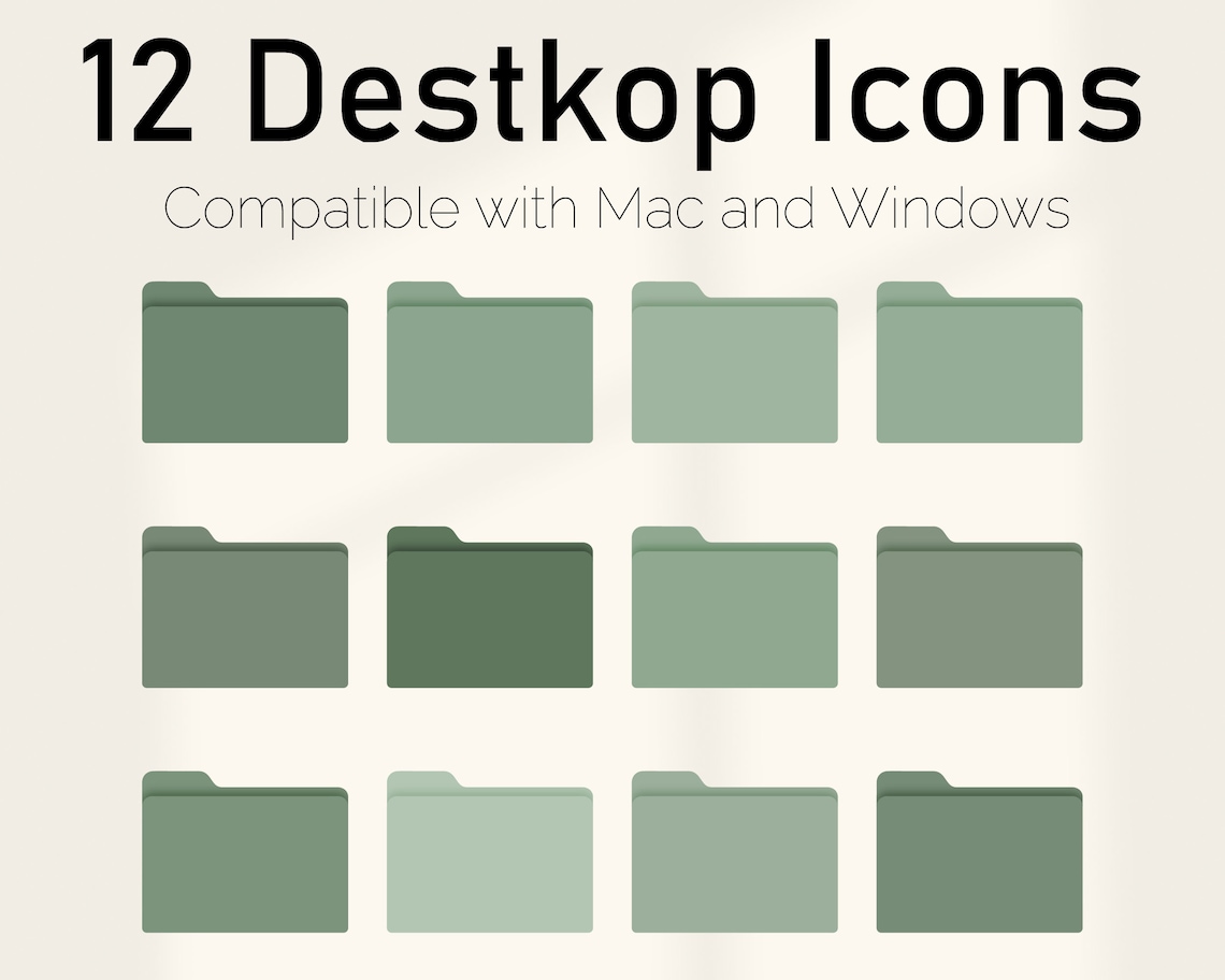 Green Desktop Folder Icon for Mac and Windows, Green Mac Folder Icon, Mac Desktop Organizer ...
