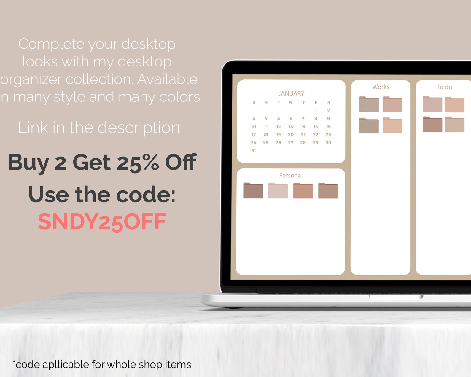 Natural Brown Desktop Folder Icon for Mac and Windows, Mac Desktop ...