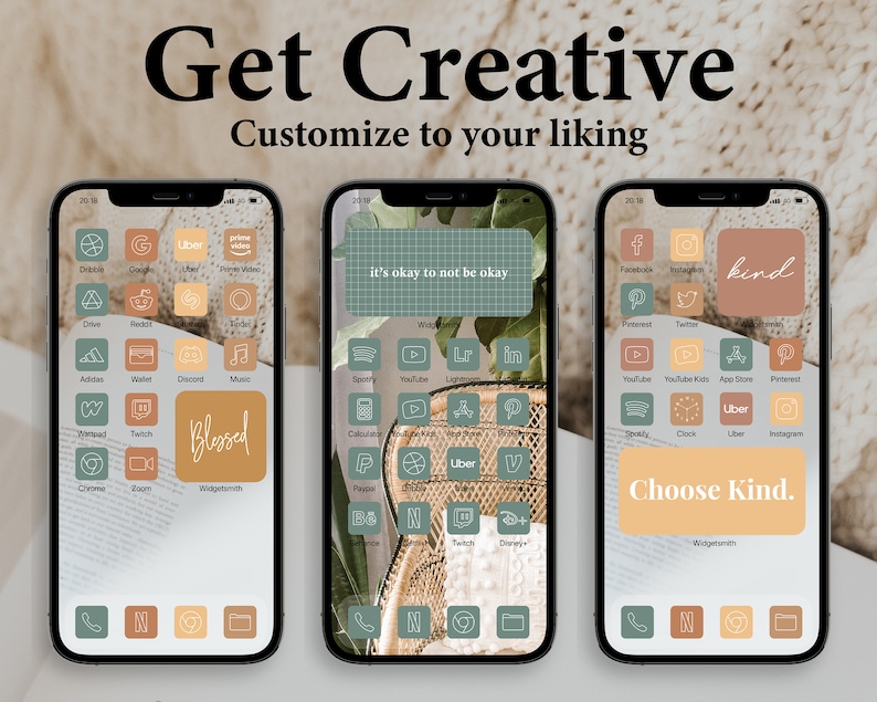 IOS 14 App Icon Boho Aesthetic, Boho Ios 14 App Icon, IOS 14 Aesthetic ...