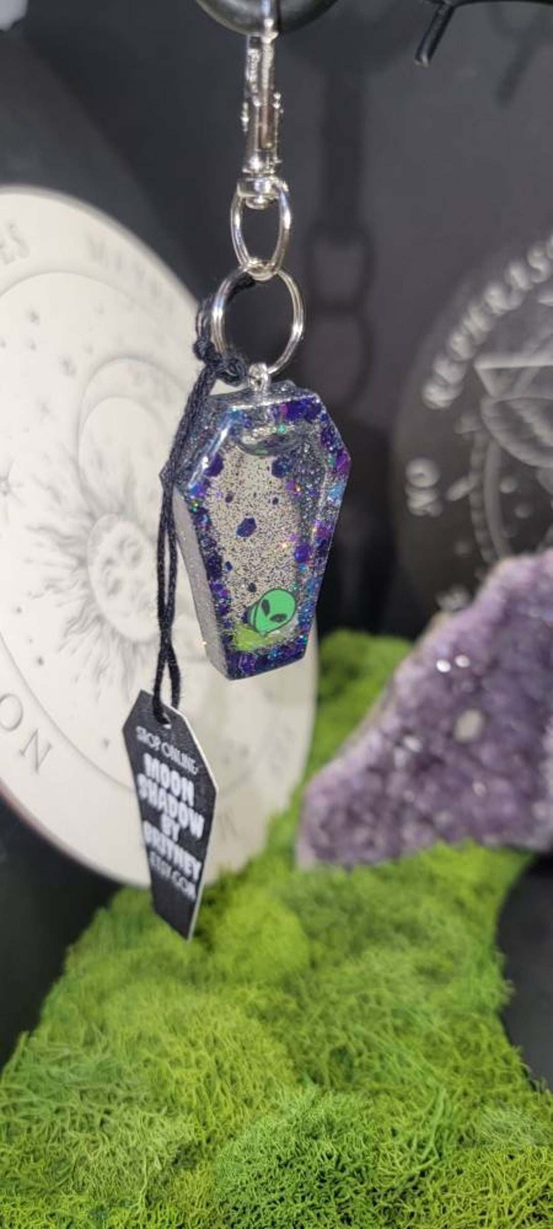 Gothic Coffin Shaker Witchy Keychain - Etsy