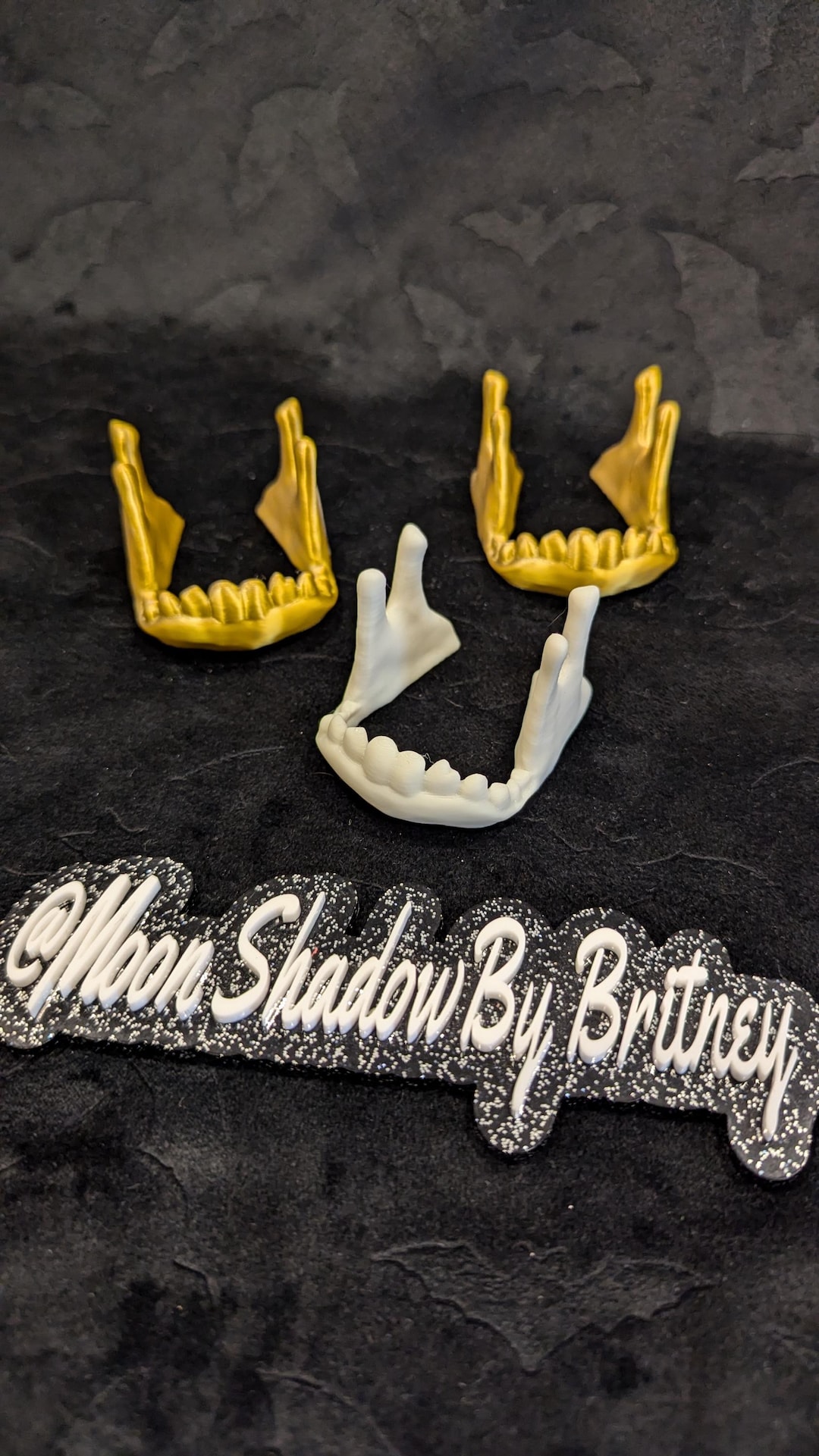 Jaw Bone Phone Stand | Oddity | 3d Printed | Gothic Home Decor | Gold ...