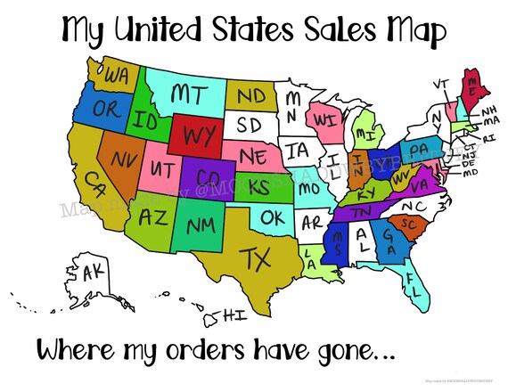 Sales Map Seller Map Sales Tracker Digital Download 4 Files | Etsy