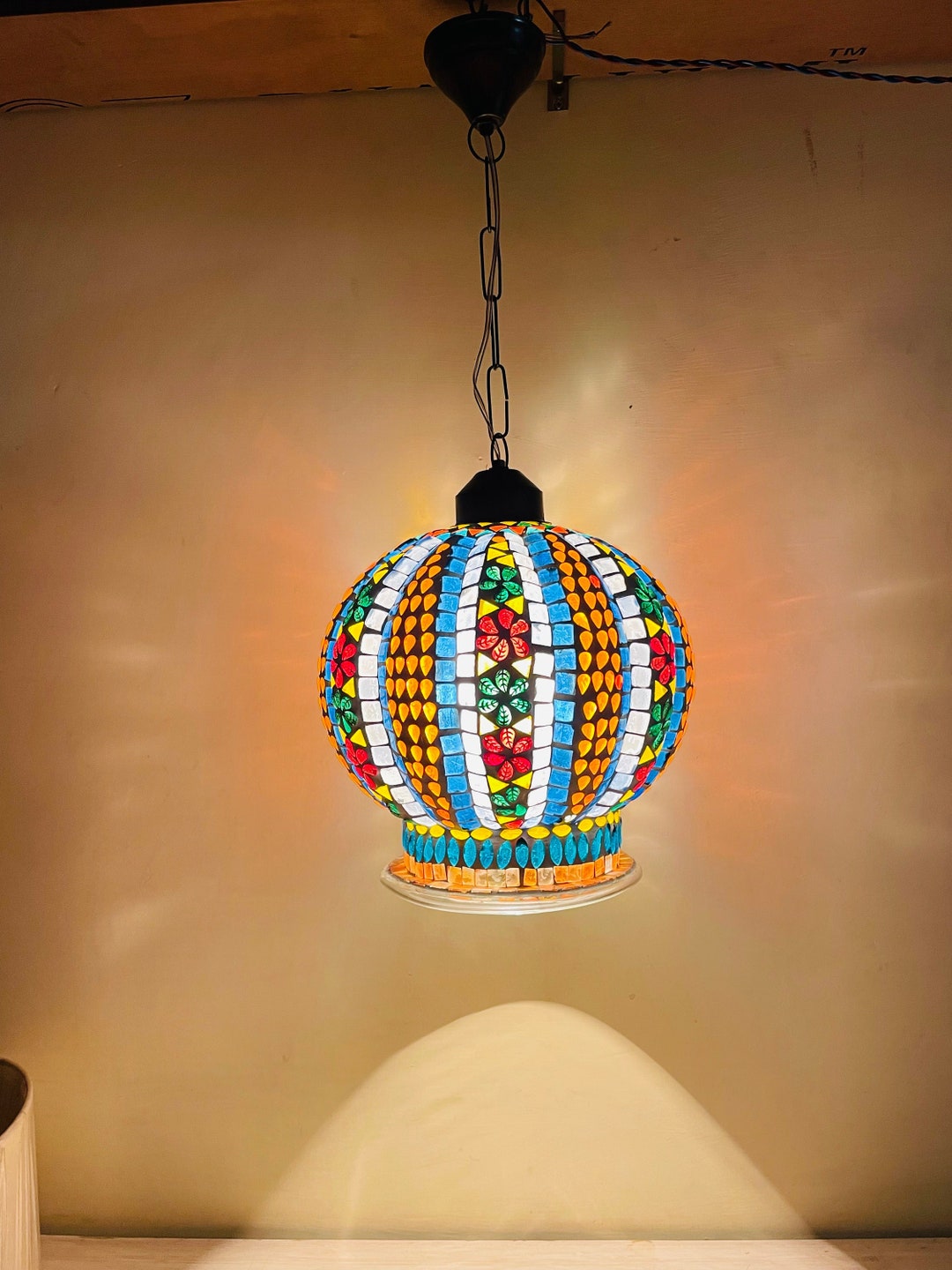 Celling Lamp With Art of Mosaic. Very Good Looking Room/ Hall Light ...