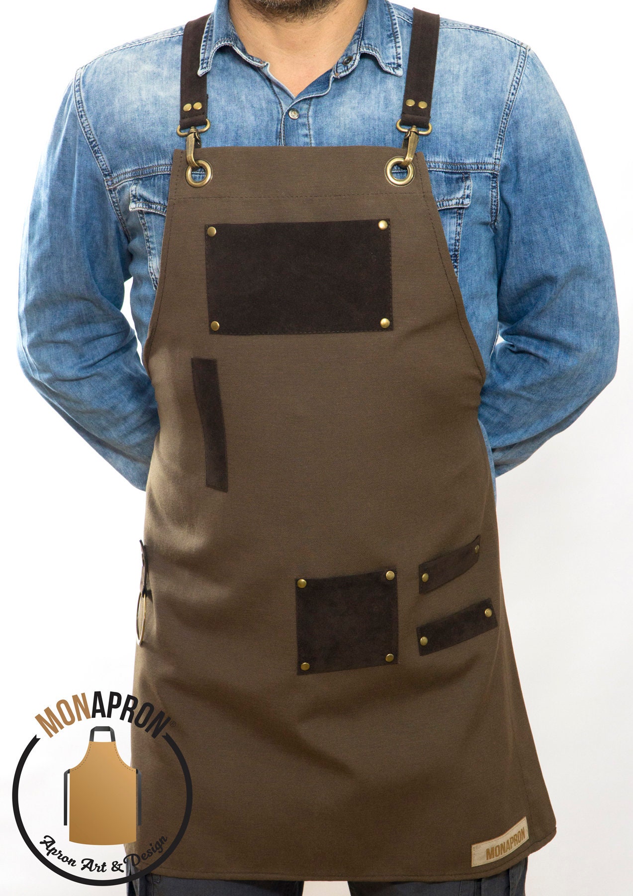 Free Monogram Gift for Her Barista Apron Stylist Apron Kitchen - Etsy