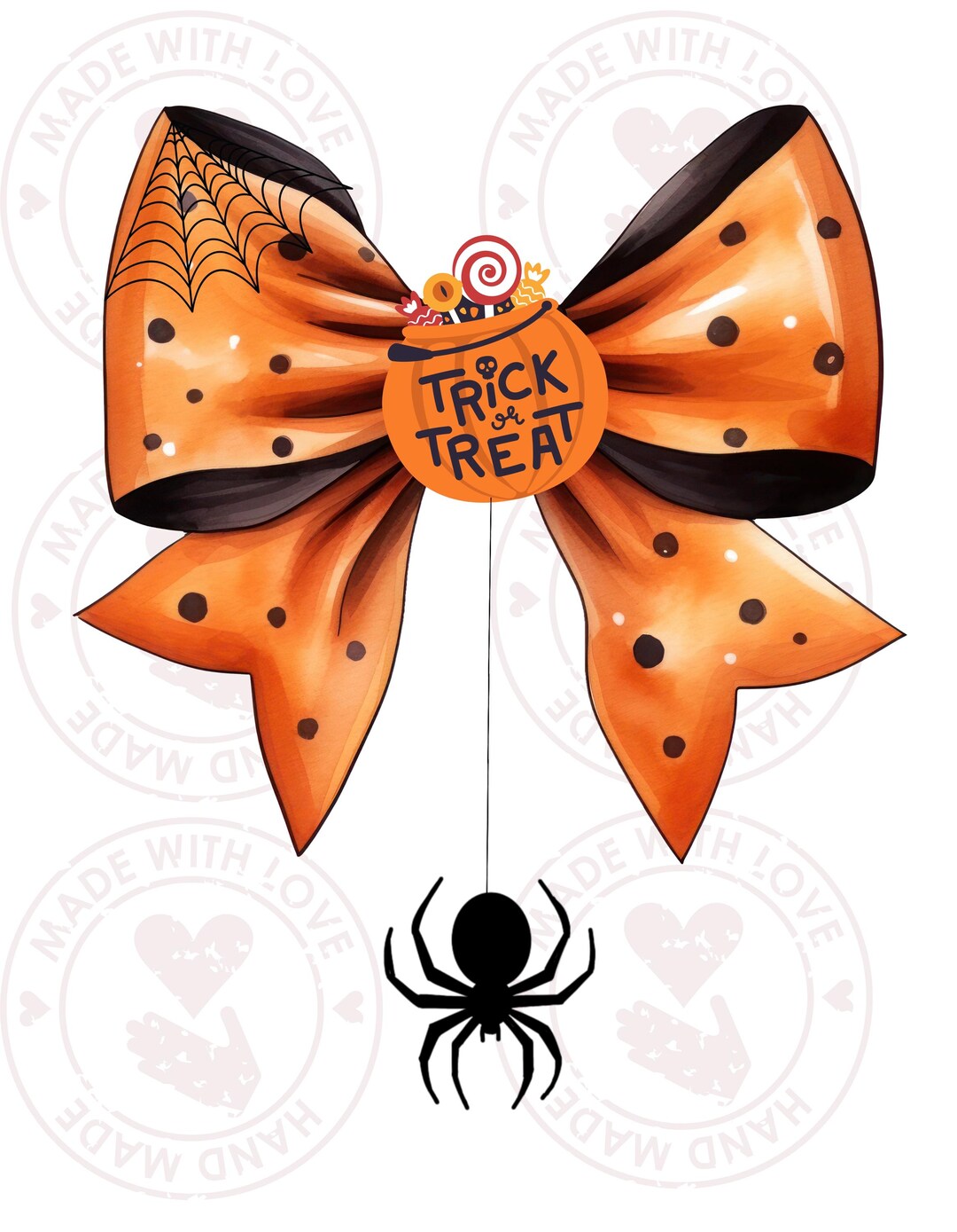 Halloween Bow Spider PNG - Etsy