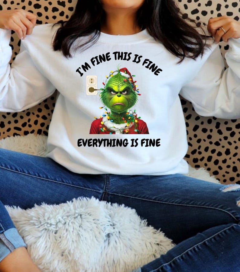 Grinch Christmas I’m Fine Png/jpg - Etsy