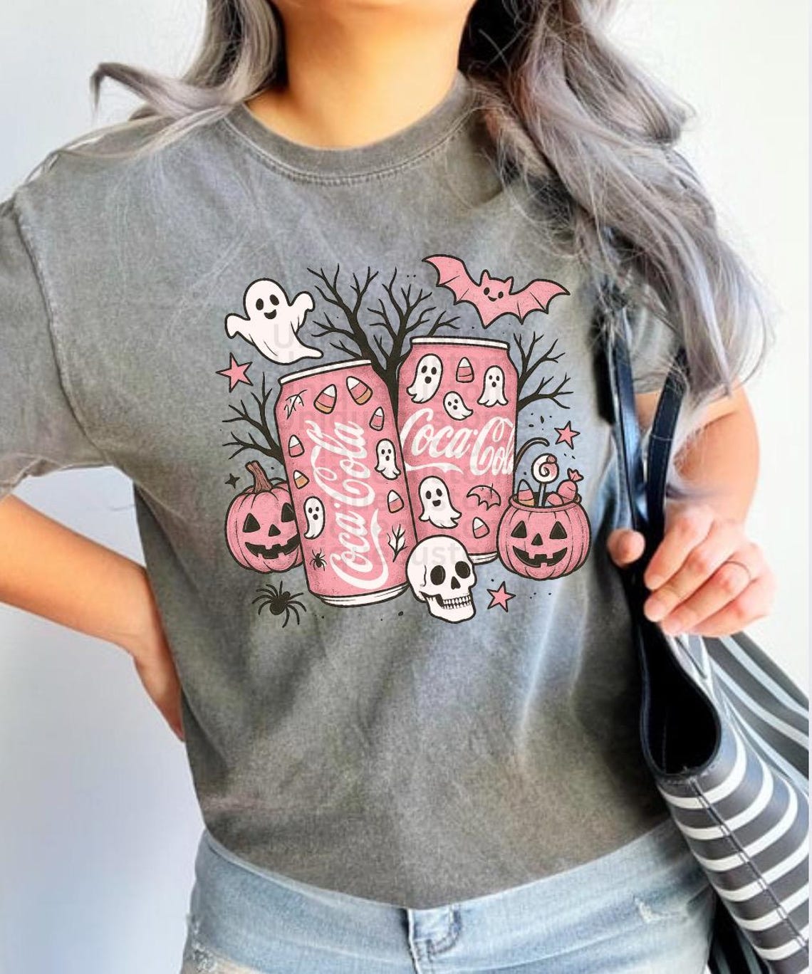 Retro Halloween Pink Coca Cola Ghost Can Design (PNG JPG Digital ...