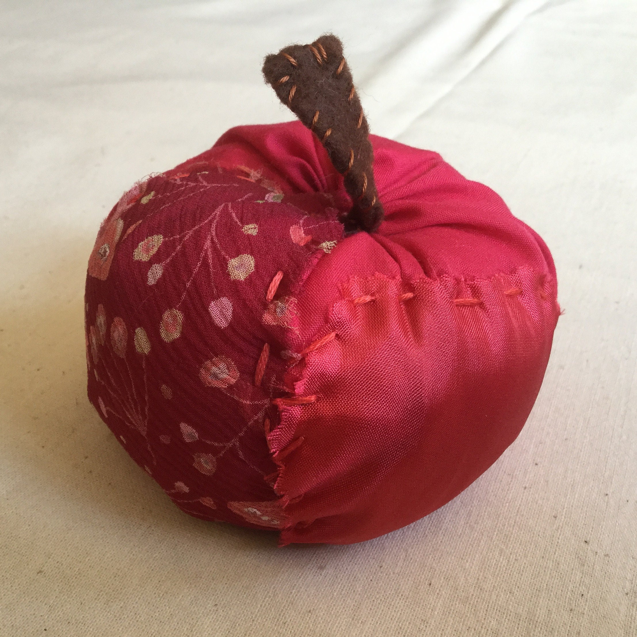 Decoración de manzana de tela cosida rosa y gasa - Etsy España