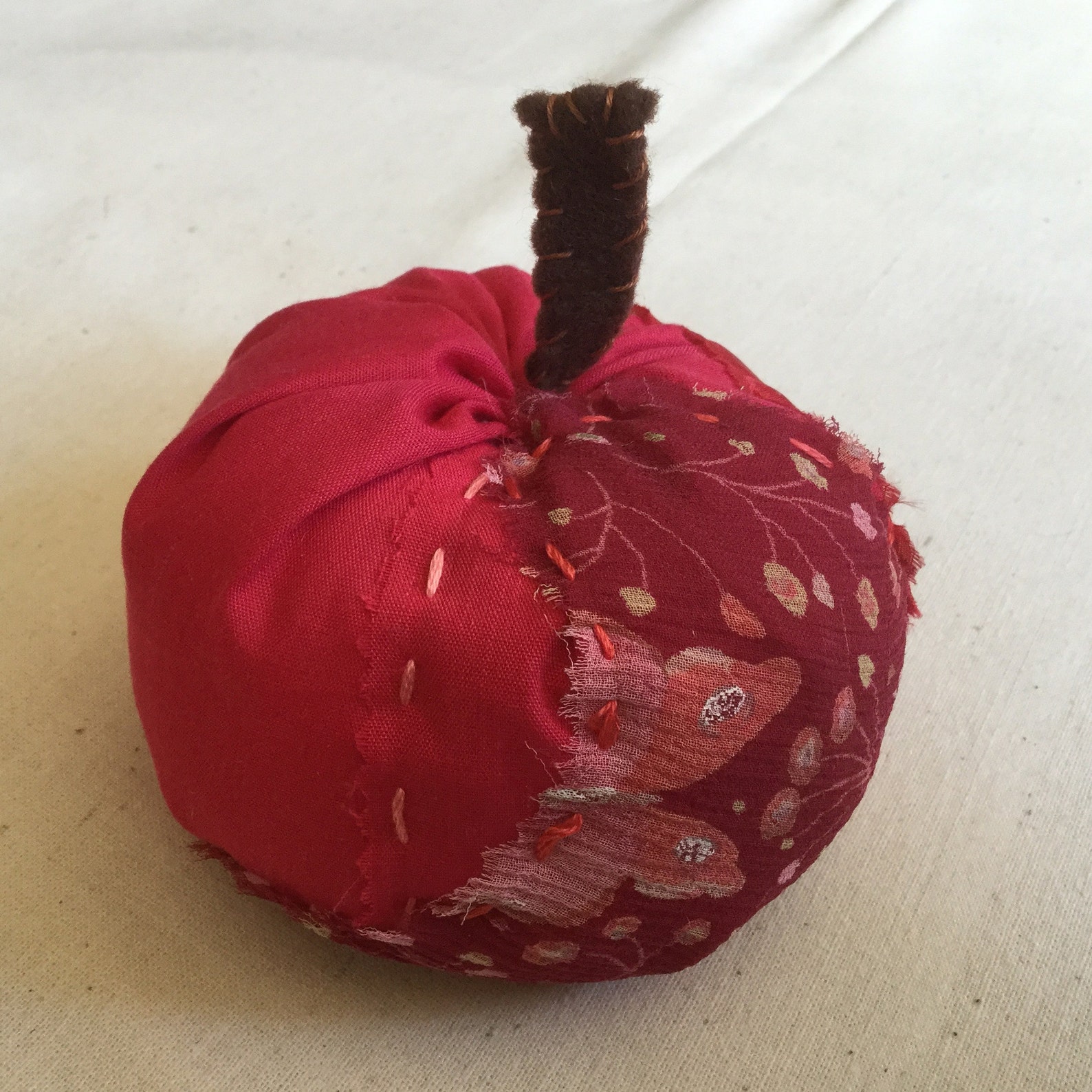 Decoración de manzana de tela cosida rosa y gasa - Etsy España