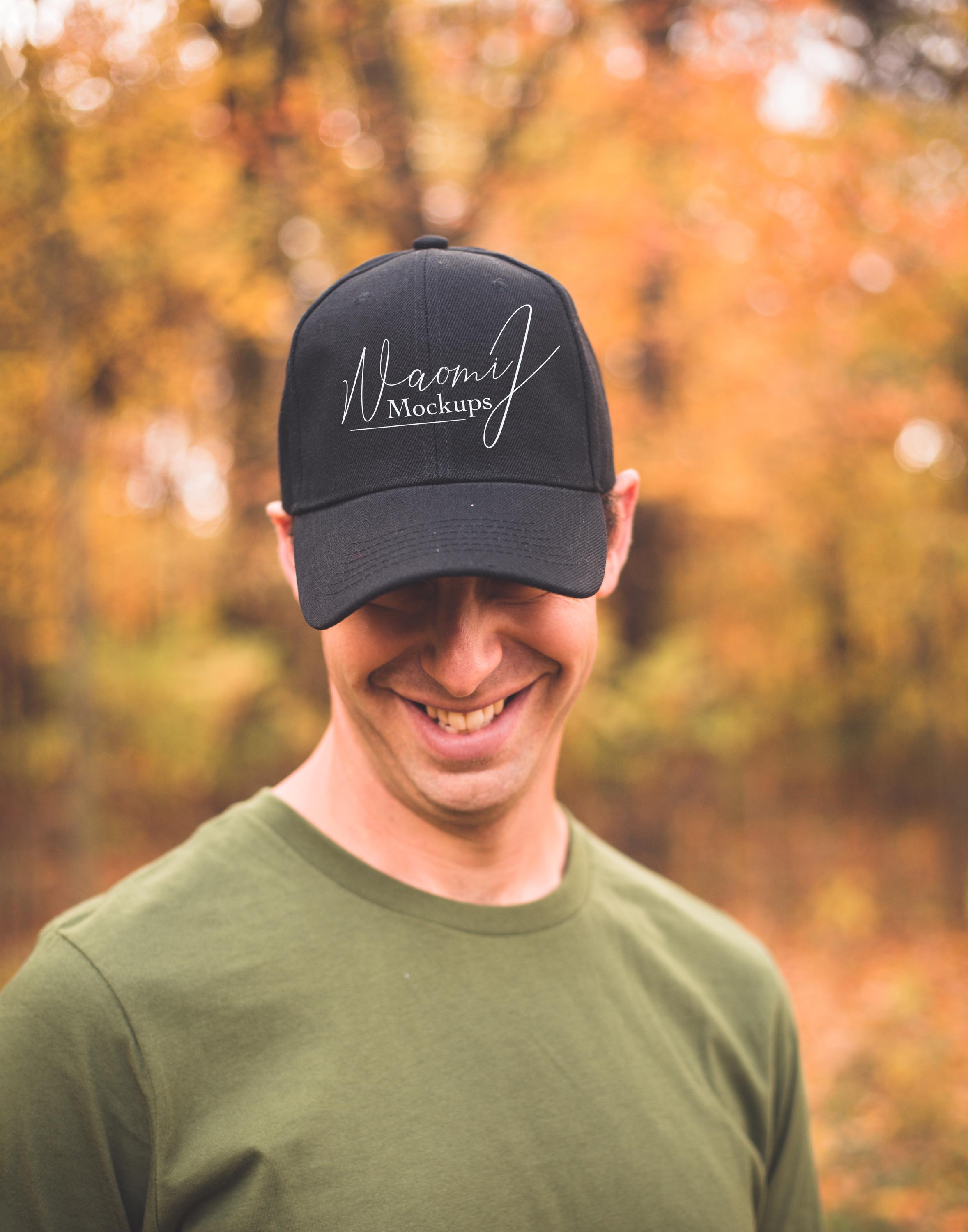 Men's Black Baseball Cap Mockup - Sublimation Blank - POD - SVG ...