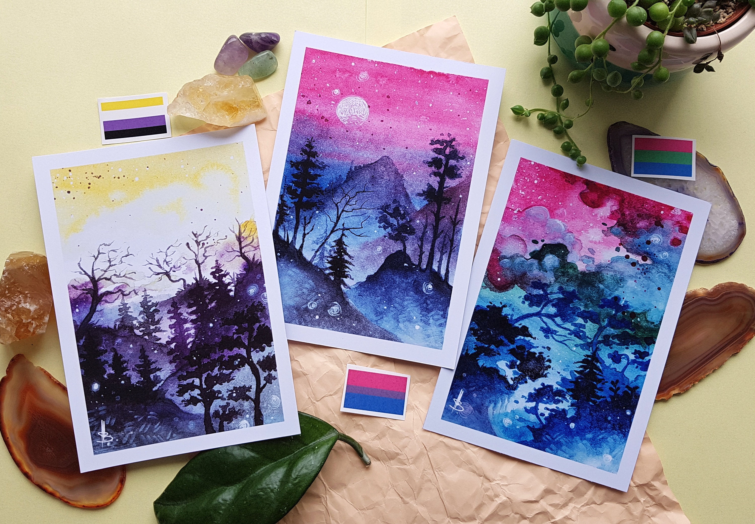 LGBTQ Pride Prints Handmade Pride Flag Print Watercolor | Etsy Australia