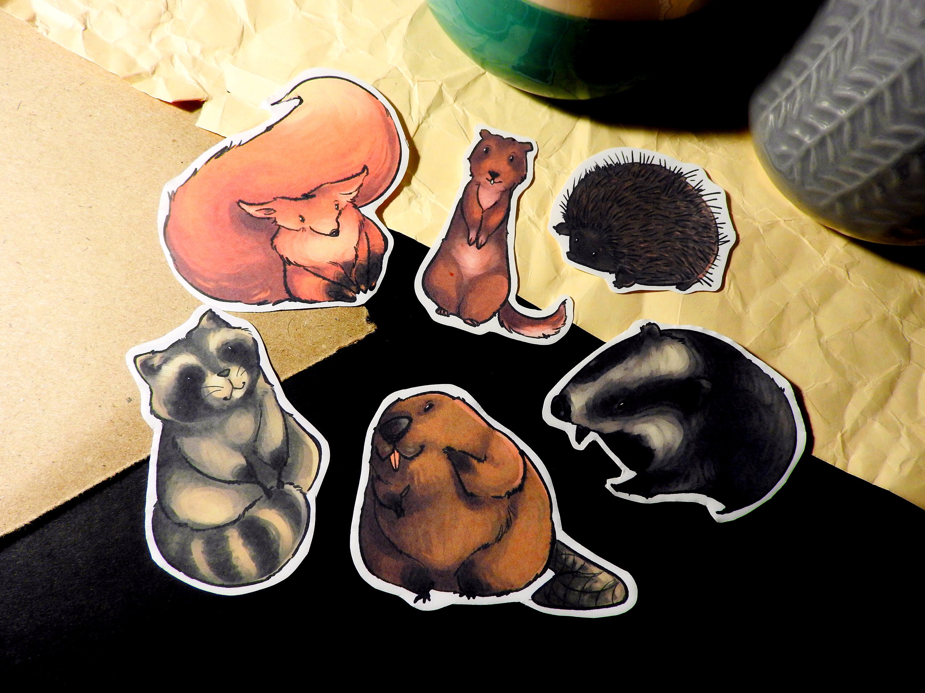 Forest Animals Sticker Set Six Nature Themed Stickers - Etsy Singapore