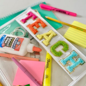 Teach Bag | Teach Pouch | Chenille Varsity Letter Patches | Gift for ...