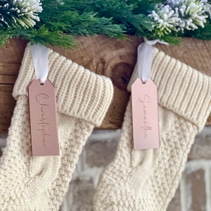 Personalized Stocking Name Tag | Mirrored Stocking Tag | Name for ...