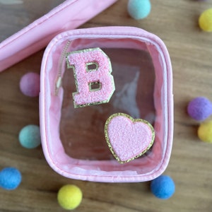 HEART & INITIAL PATCH Bag | Valentines Gift Bag | Cosmetic Bag | Love ...