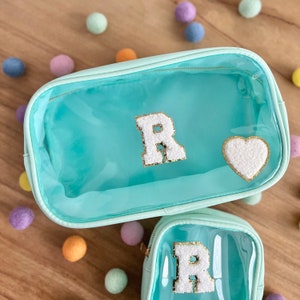 HEART & INITIAL PATCH Bag | Valentines Gift Bag | Cosmetic Bag | Love ...