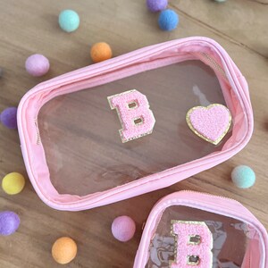 HEART & INITIAL PATCH Bag | Valentines Gift Bag | Cosmetic Bag | Love ...