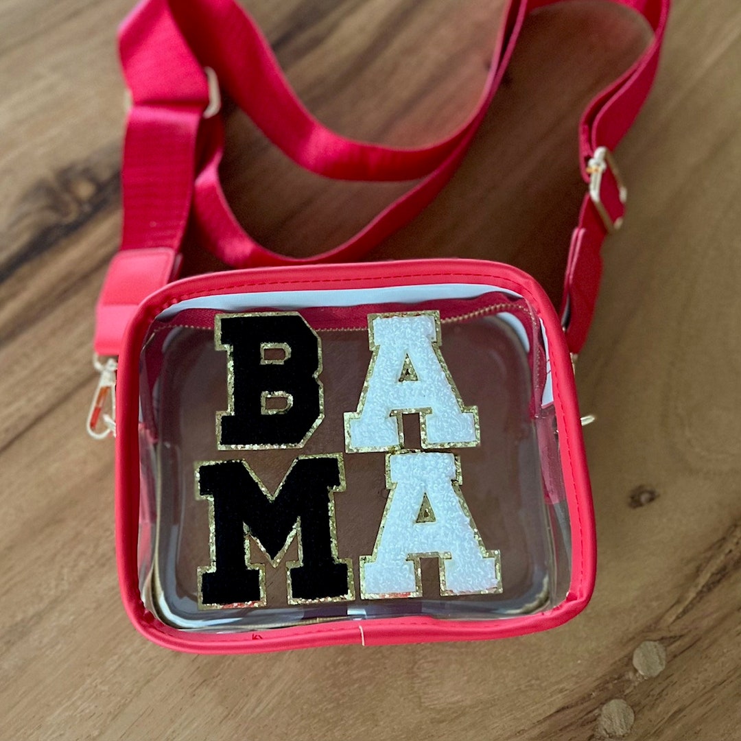 Game Day Bag With Varsity Letter Patches | Clear Stadium Bag With Team ...